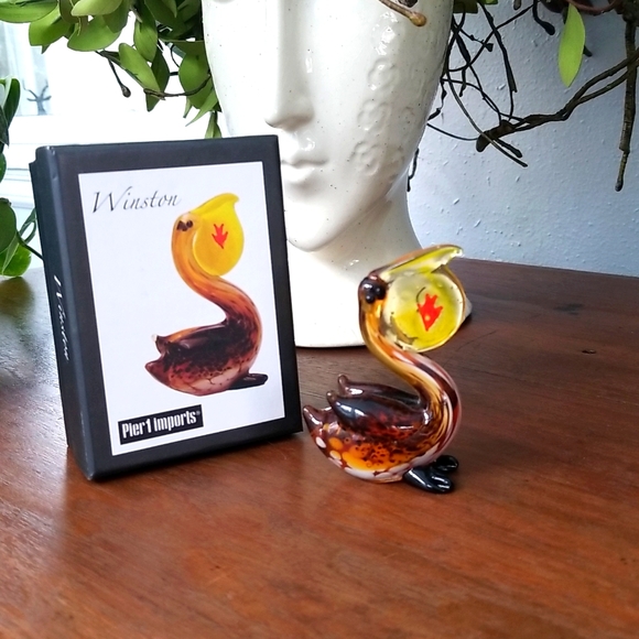 Pier 1 | Accents | Pier Imports Vintage Glass Pelican In Box Y2k | Poshmark
